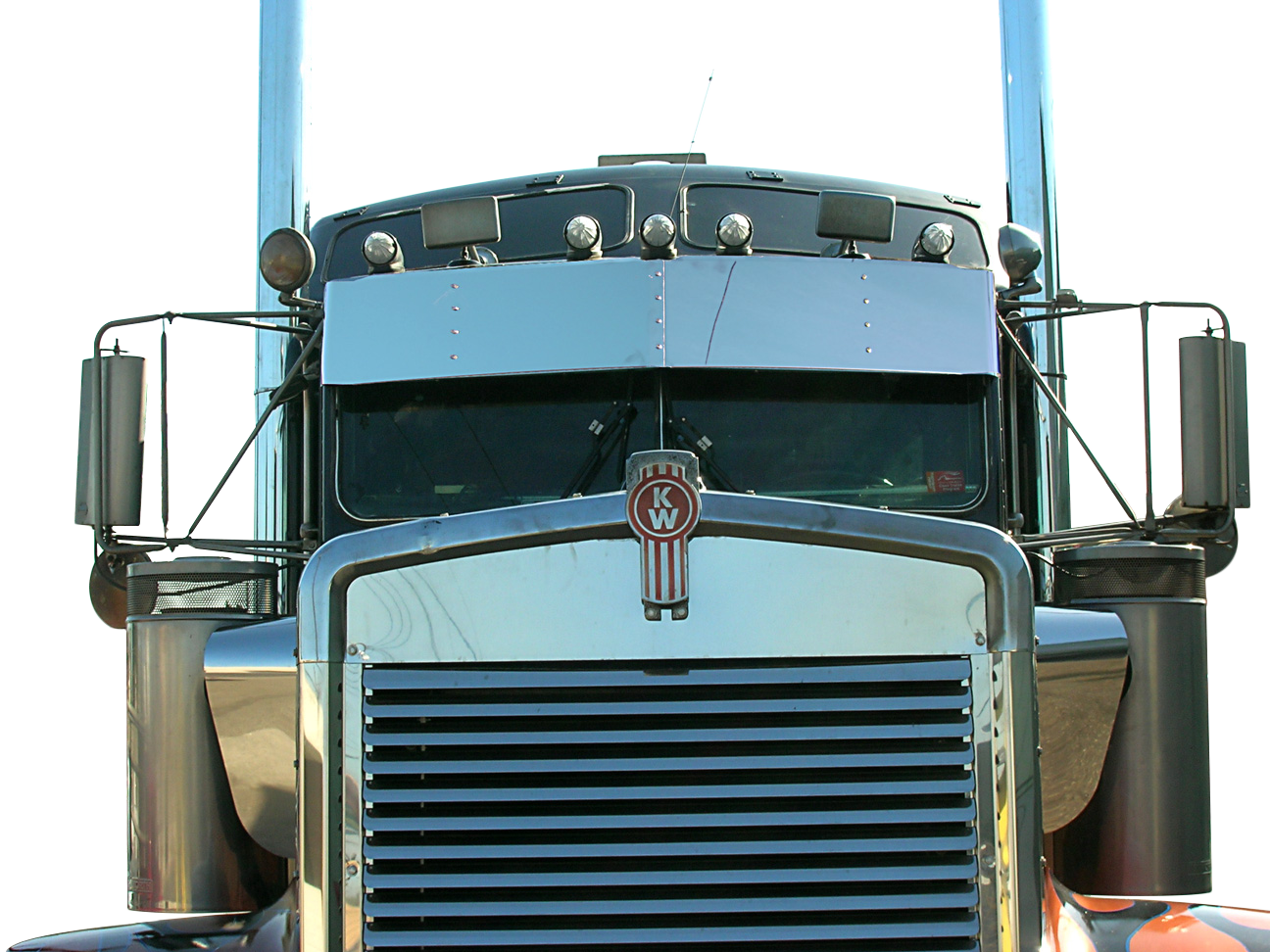 Truck City Chrome Parts Kenworth W900 T800 T600 T660 High Mid 13 Drop Visor Flat Windshield
